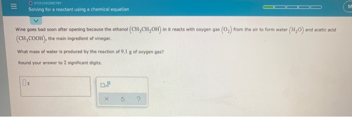 Solved Ostoichiometry Solving For A Reactant Using A 1365
