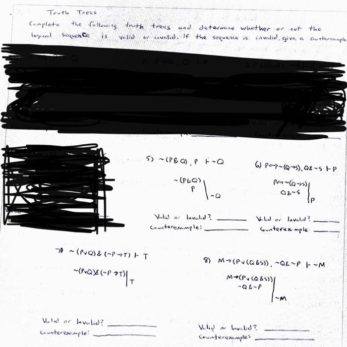 Truth Trees Complete the following twith trees and | Chegg.com