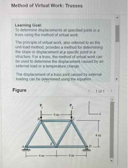 Solved Method of Virtual Work: Trusses Learning Goal: To | Chegg.com