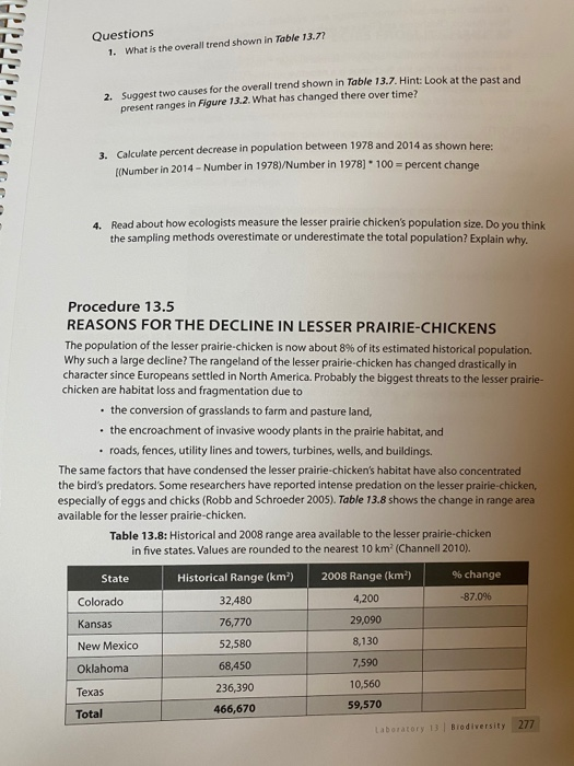 Solved Questions 1. What is the overall trend shown in Table | Chegg.com