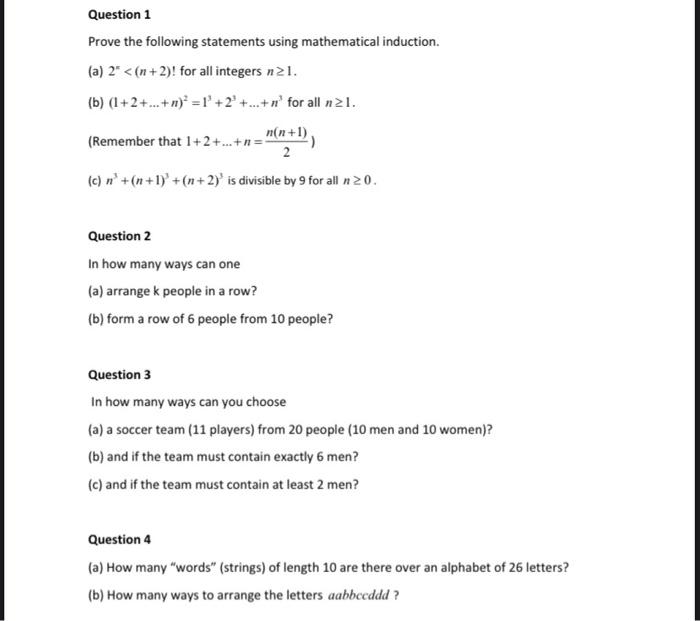 Solved Question 1 Prove the following statements using | Chegg.com