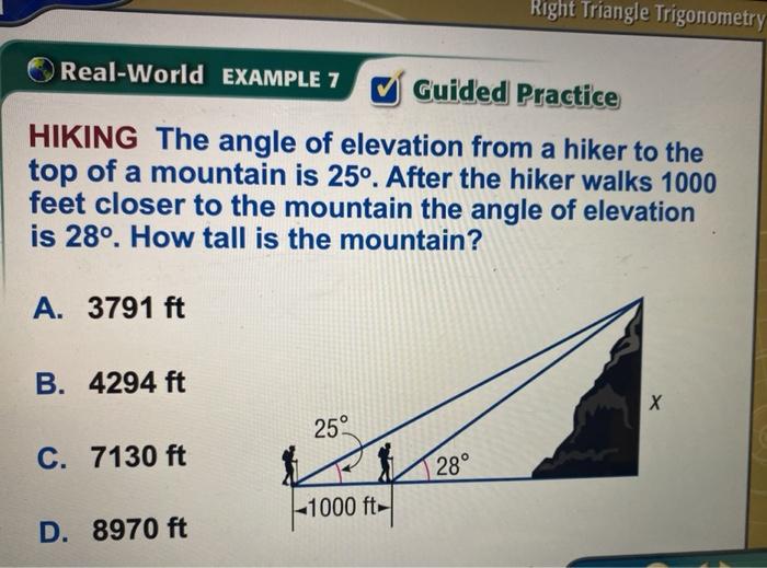 Solved Right Triangle Trigonometry Real-World EXAMPLE 7 | Chegg.com