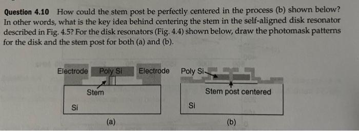 Solved Question 4.10 How could the stem post be perfectly | Chegg.com