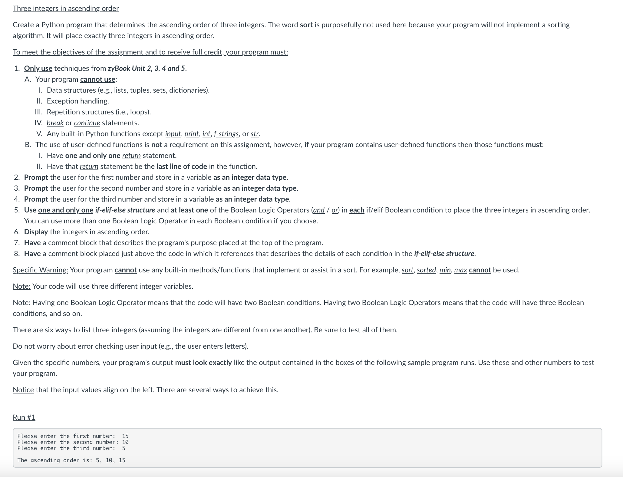 Solved Create a Python program that determines the ascending | Chegg.com