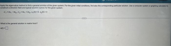 Solved also find the particular solution in matrix form | Chegg.com
