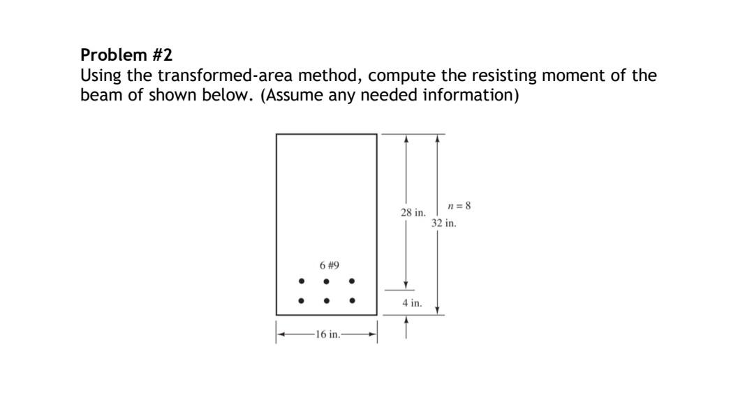 Solved Problem #2 Using the transformed-area method, compute | Chegg.com
