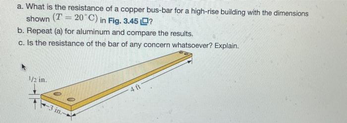 Solved a. What is the resistance of a copper bus-bar for a | Chegg.com
