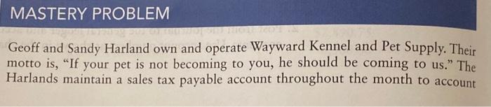 Solved Geoff and Sandy Harland own and operate Wayward | Chegg.com