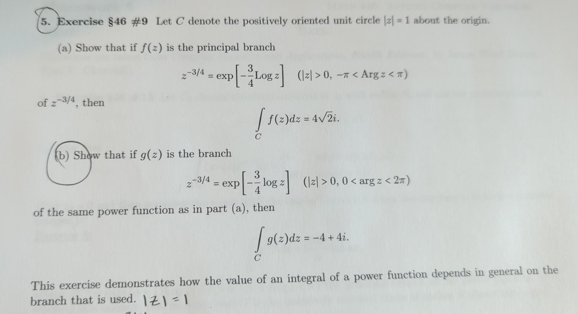 Solved 5. Exercise §46#9 Let C denote the positively | Chegg.com