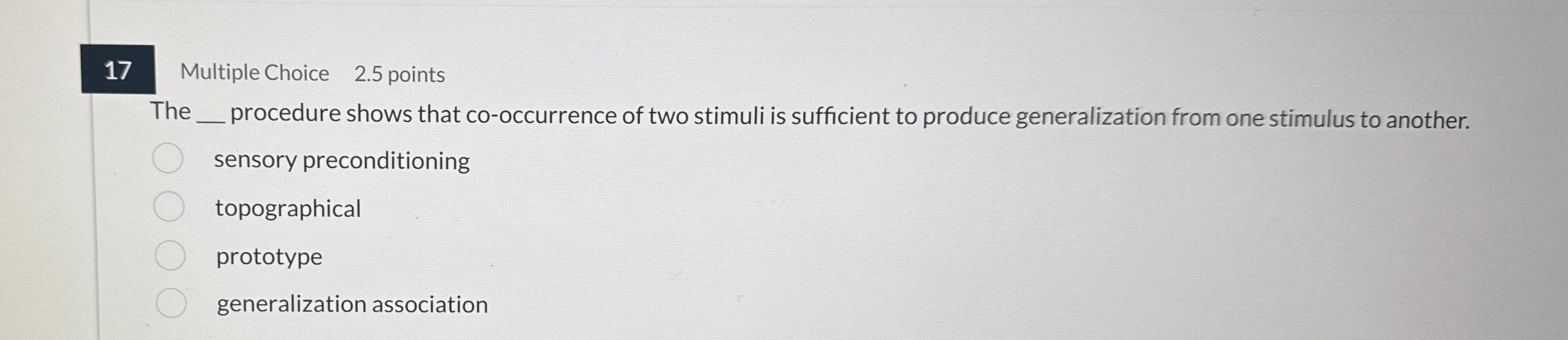 17 ﻿Multiple Choice 2.5 ﻿pointsThe q, ﻿procedure | Chegg.com