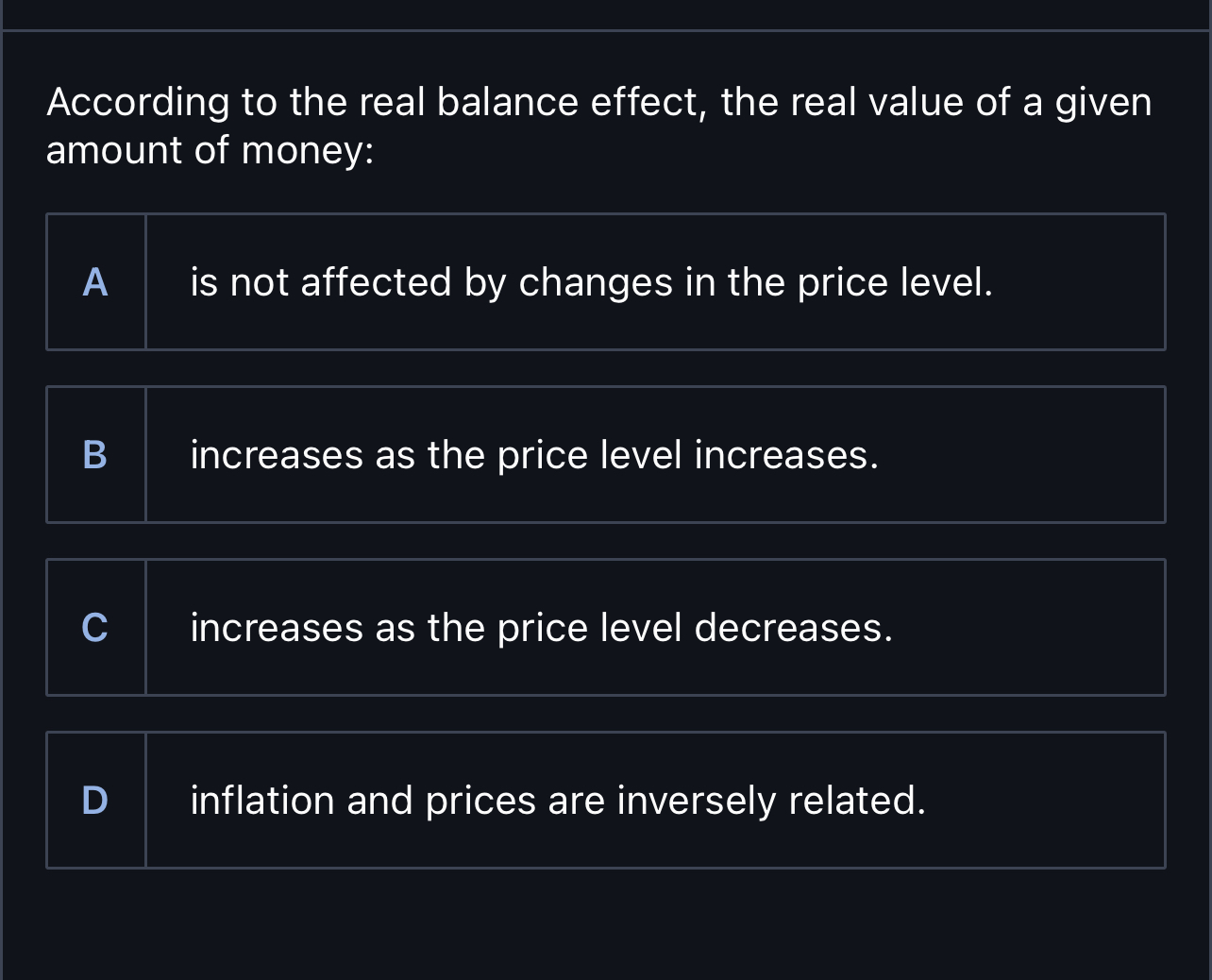 Solved According to the real balance effect, the real value | Chegg.com