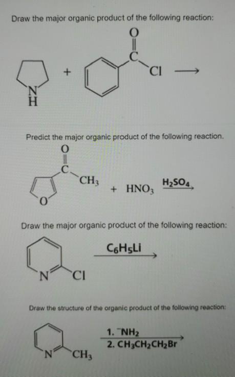 Solved Draw the major organic product of the following | Chegg.com