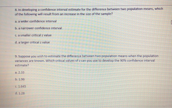 Solved //....chs 1. An interval estimate is an interval that | Chegg.com
