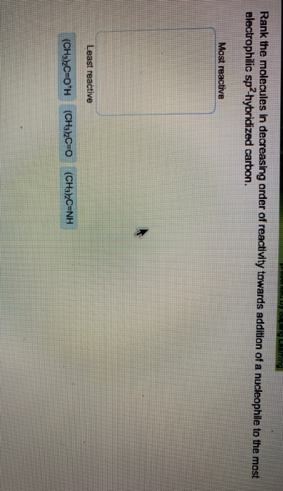 Solved Rank the molecules in decreasing order of reactivity | Chegg.com