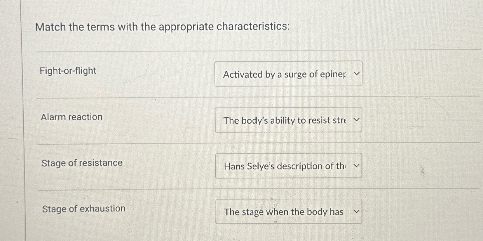 Solved Match the terms with the appropriate | Chegg.com