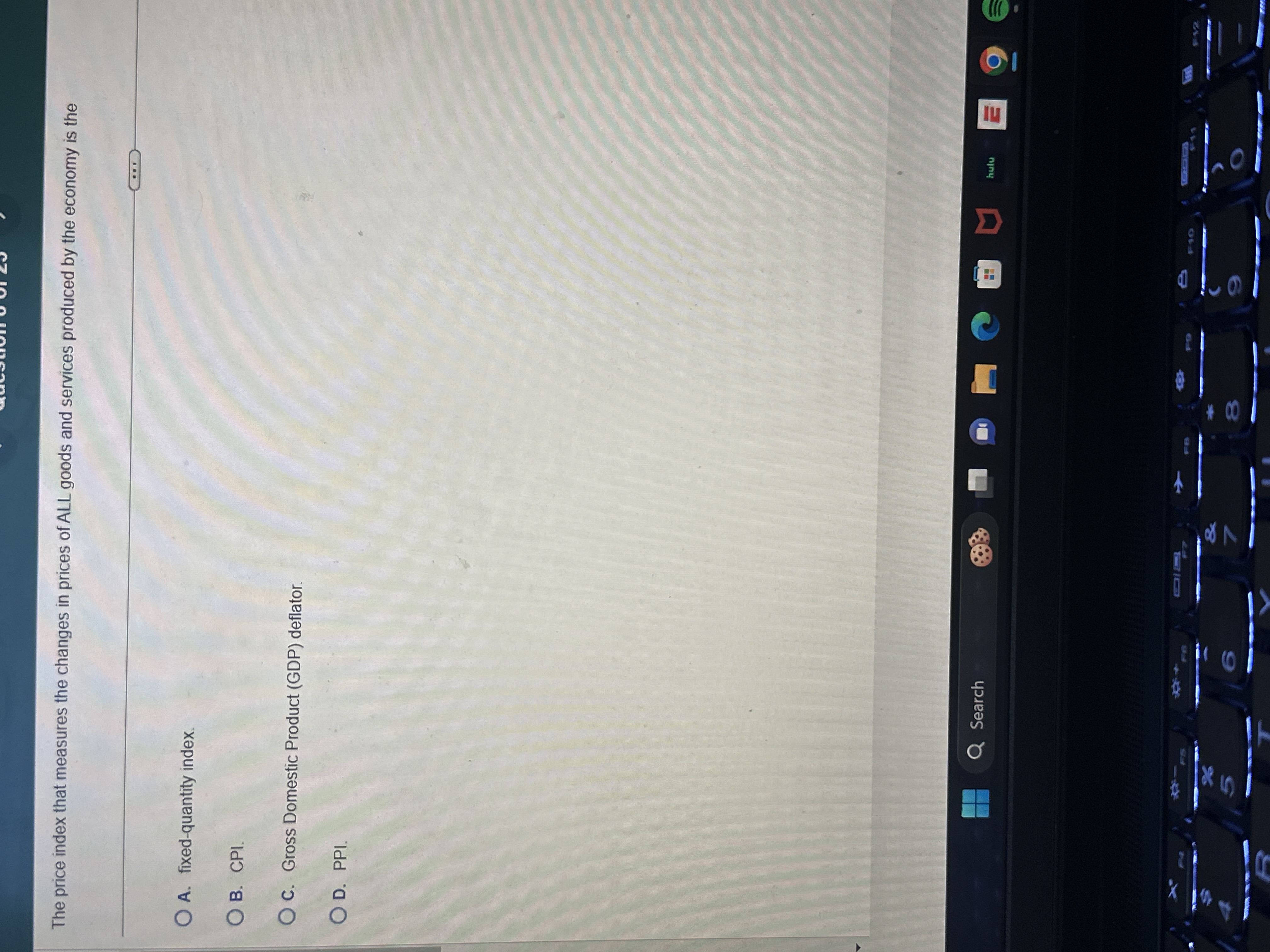 Solved The price index that measures the changes in prices | Chegg.com