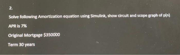 Solved 2. Solve following Amortization equation using | Chegg.com