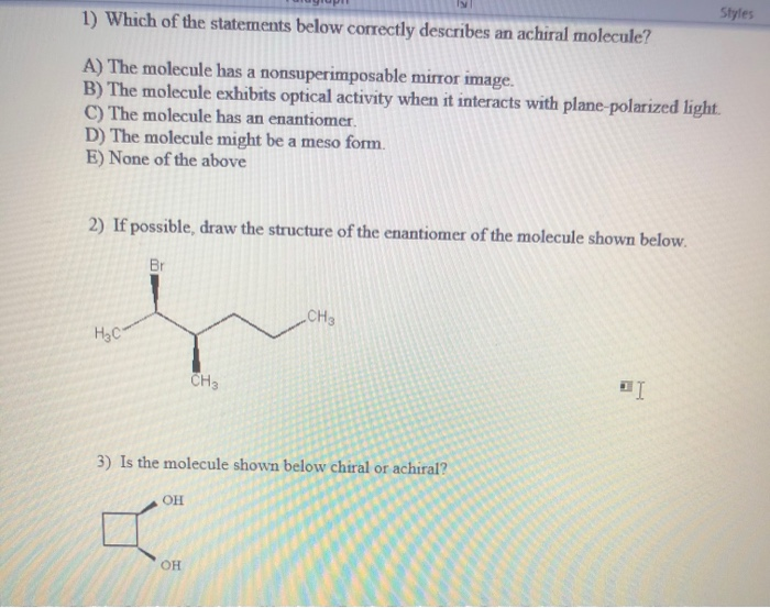 Solved 1) Which of the statements below correctly describes | Chegg.com