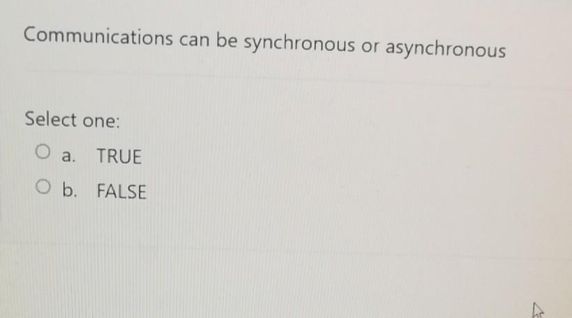 Solved Communications can be synchronous or asynchronous | Chegg.com