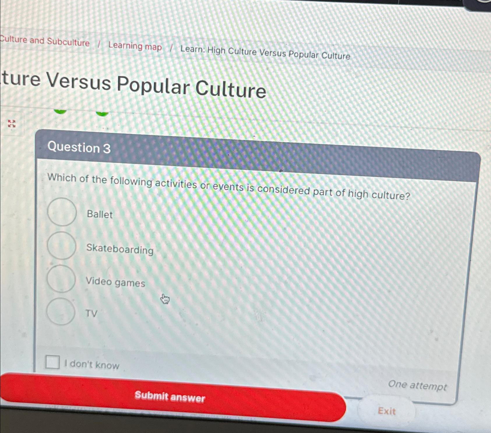 Solved Culture and Subculture / ﻿Learning map / ﻿Learn: High | Chegg.com