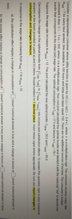 Consider a representative consumer whose utility | Chegg.com