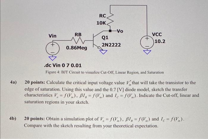 Solved Figure 4: BJT Circuit to visualize Cut-Off, Linear | Chegg.com