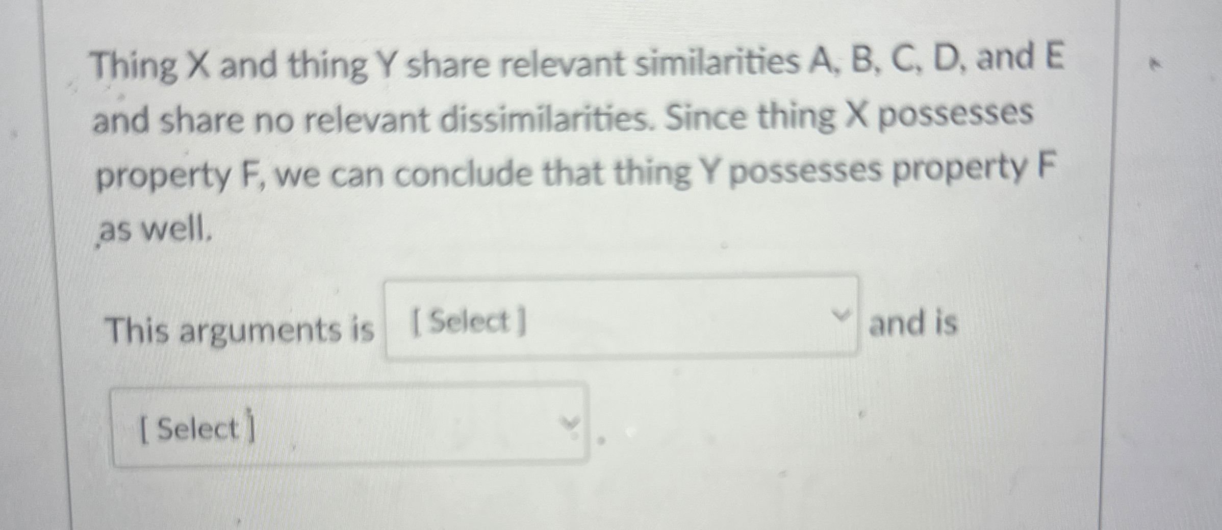 Solved Thing x ﻿and thing Y ﻿share relevant similarities | Chegg.com