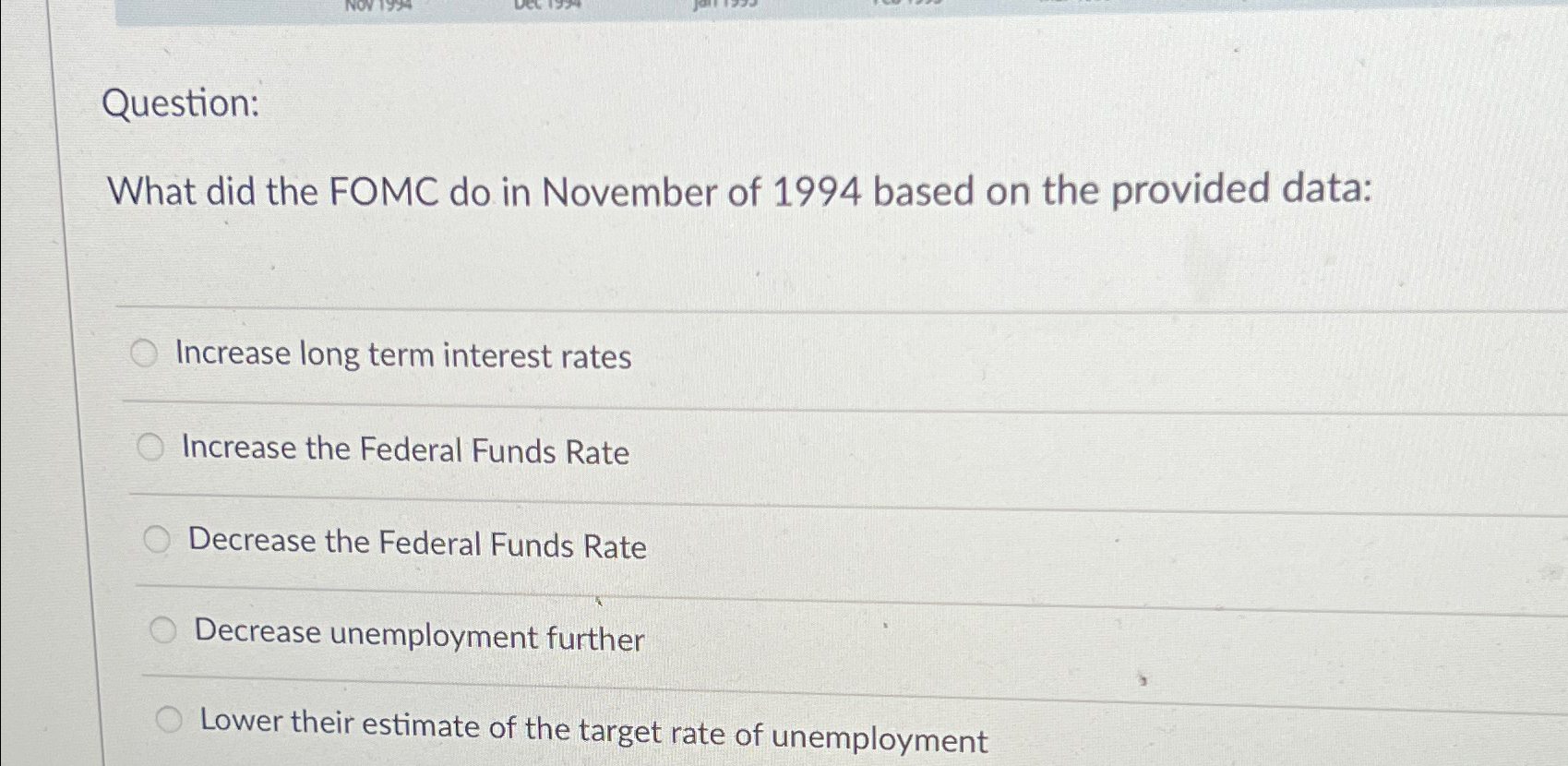 Solved Question:What did the FOMC do in November of 1994 | Chegg.com
