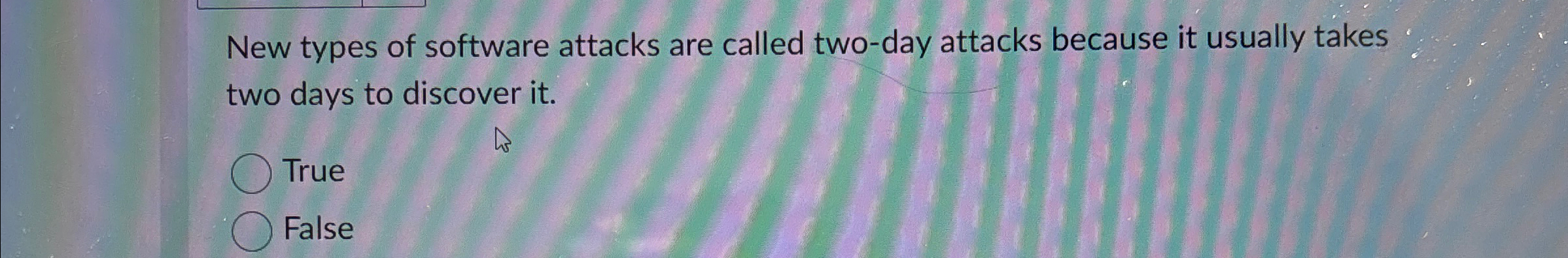 Solved New types of software attacks are called two-day | Chegg.com