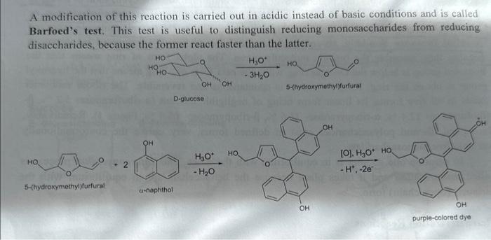 Solved reference to the Barfoed's test below, please write | Chegg.com