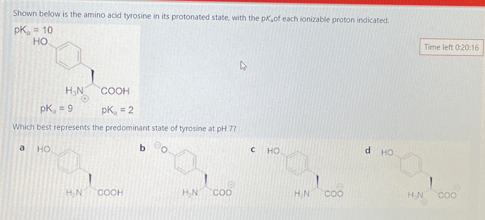 Solved Urgent!!!Shown below is the amino acid tyrosine in | Chegg.com