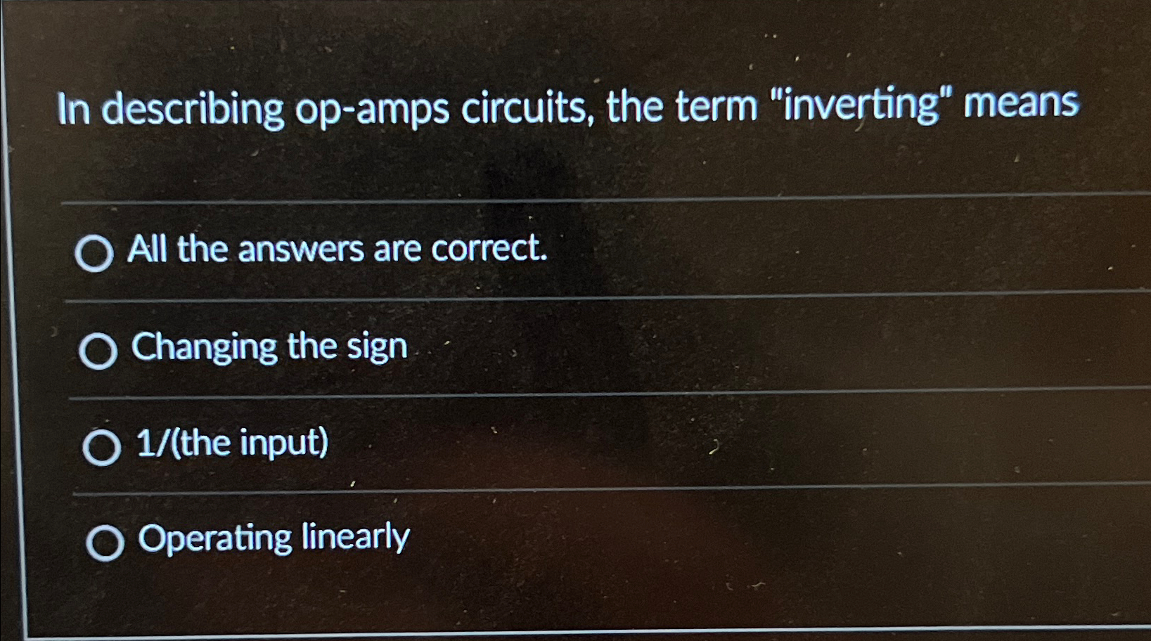 Solved In describing op-amps circuits, the term "inverting" | Chegg.com