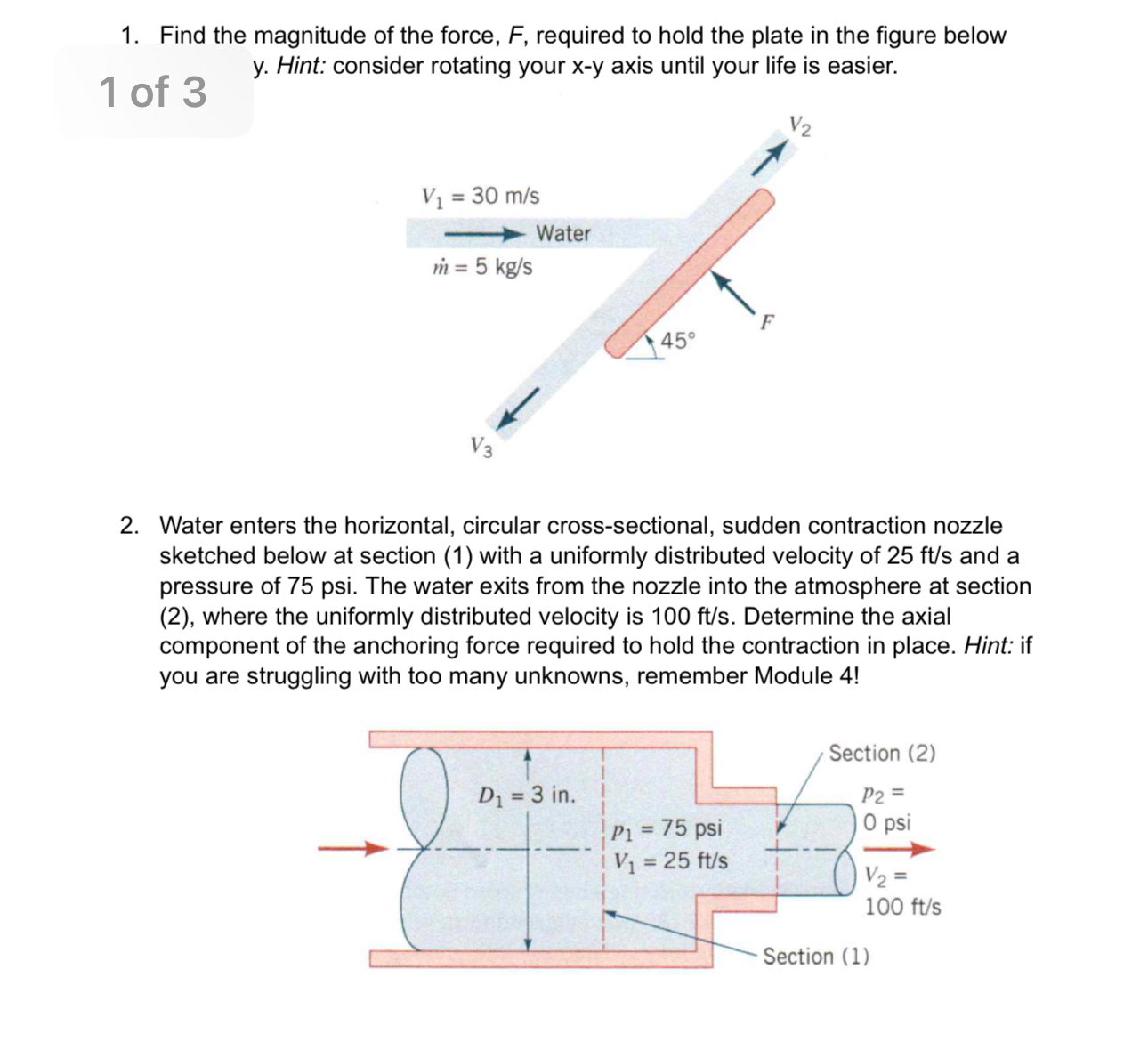 Solved Solve problem 1 ﻿and 2.Find the magnitude of the | Chegg.com