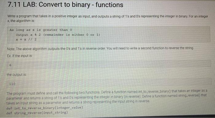 Solved The program must define and call the following two | Chegg.com