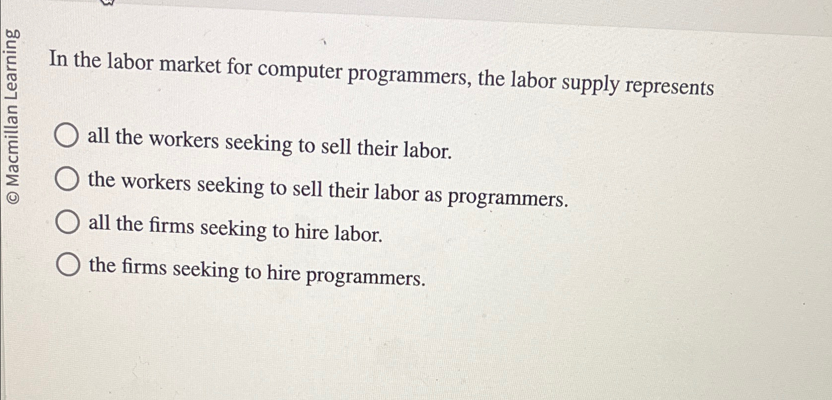 Solved In the labor market for computer programmers, the | Chegg.com