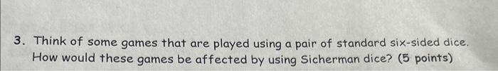Solved 3. Think of some games that are played using a pair | Chegg.com