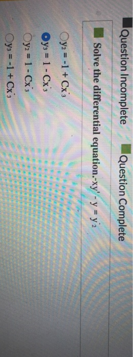 Solved Question Incomplete Question Complete Solve the | Chegg.com