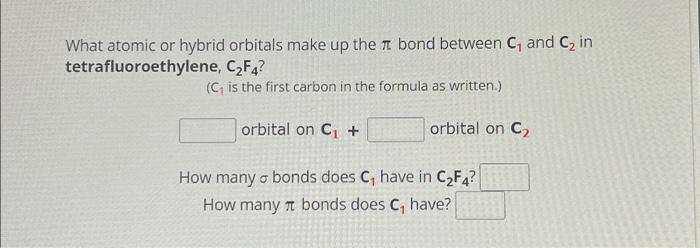 Solved What atomic or hybrid orbitals make up the bond | Chegg.com