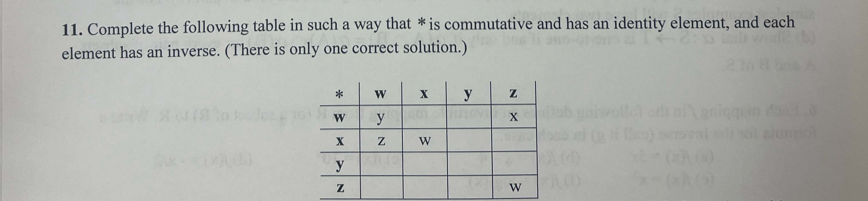 Solved Complete the following table in such a way that ** | Chegg.com