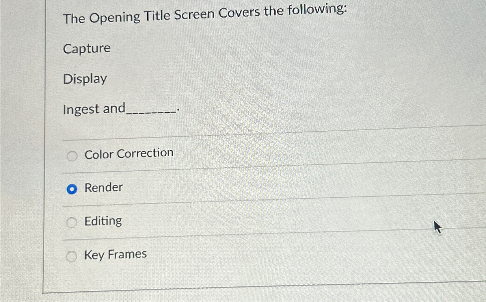 Solved The Opening Title Screen Covers the | Chegg.com