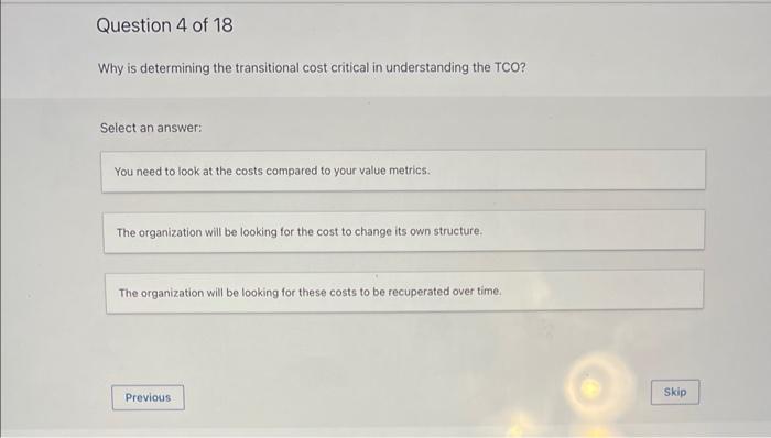Solved Why is determining the transitional cost critical in | Chegg.com