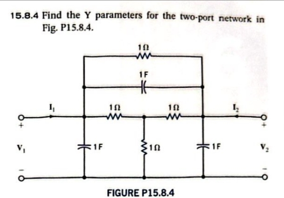 Solved 15.8.4 ﻿Find the Y parameters for the two-port | Chegg.com
