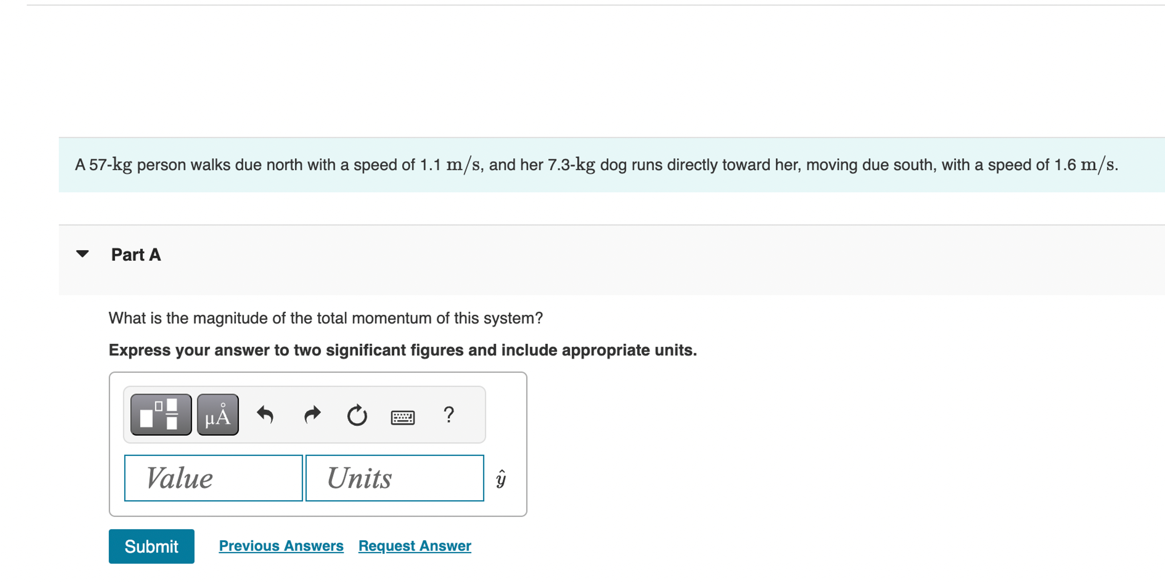 Solved A 57-kg ﻿person walks due north with a speed of | Chegg.com