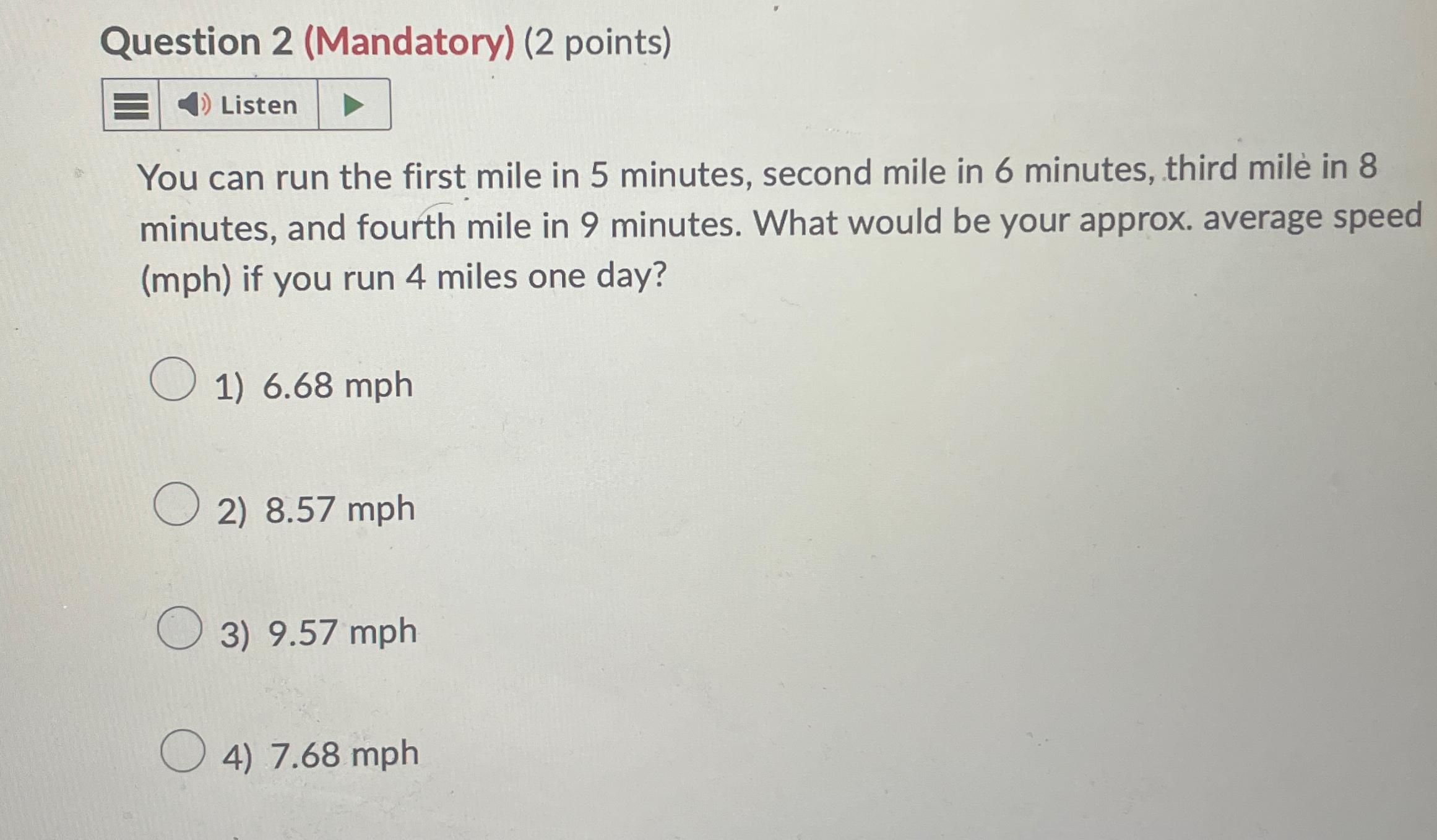 Solved Question 2 (Mandatory) (2 ﻿points)You can run the | Chegg.com