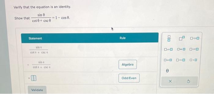 Solved Verify that the equation is an identity. Show that | Chegg.com