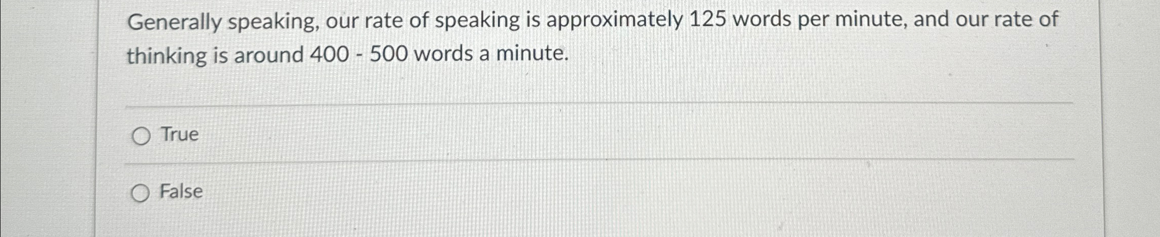 Solved Generally speaking, our rate of speaking is | Chegg.com