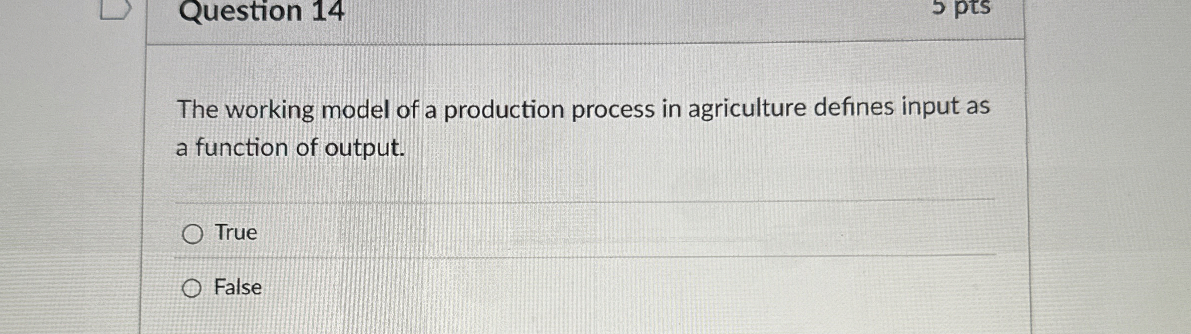 Solved Question 143 ﻿ptsThe working model of a production | Chegg.com