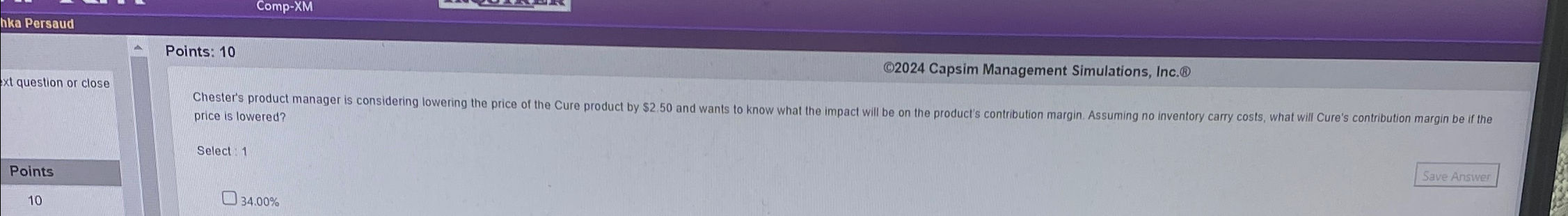 Solved Points: 10(12024 ﻿Capsim Management Simulations, | Chegg.com