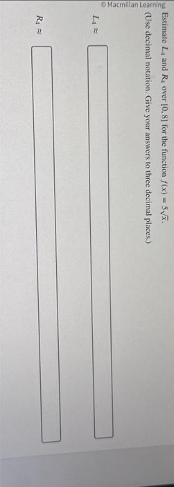 Solved Estimate L4 and R4 over [0,8] for the function | Chegg.com