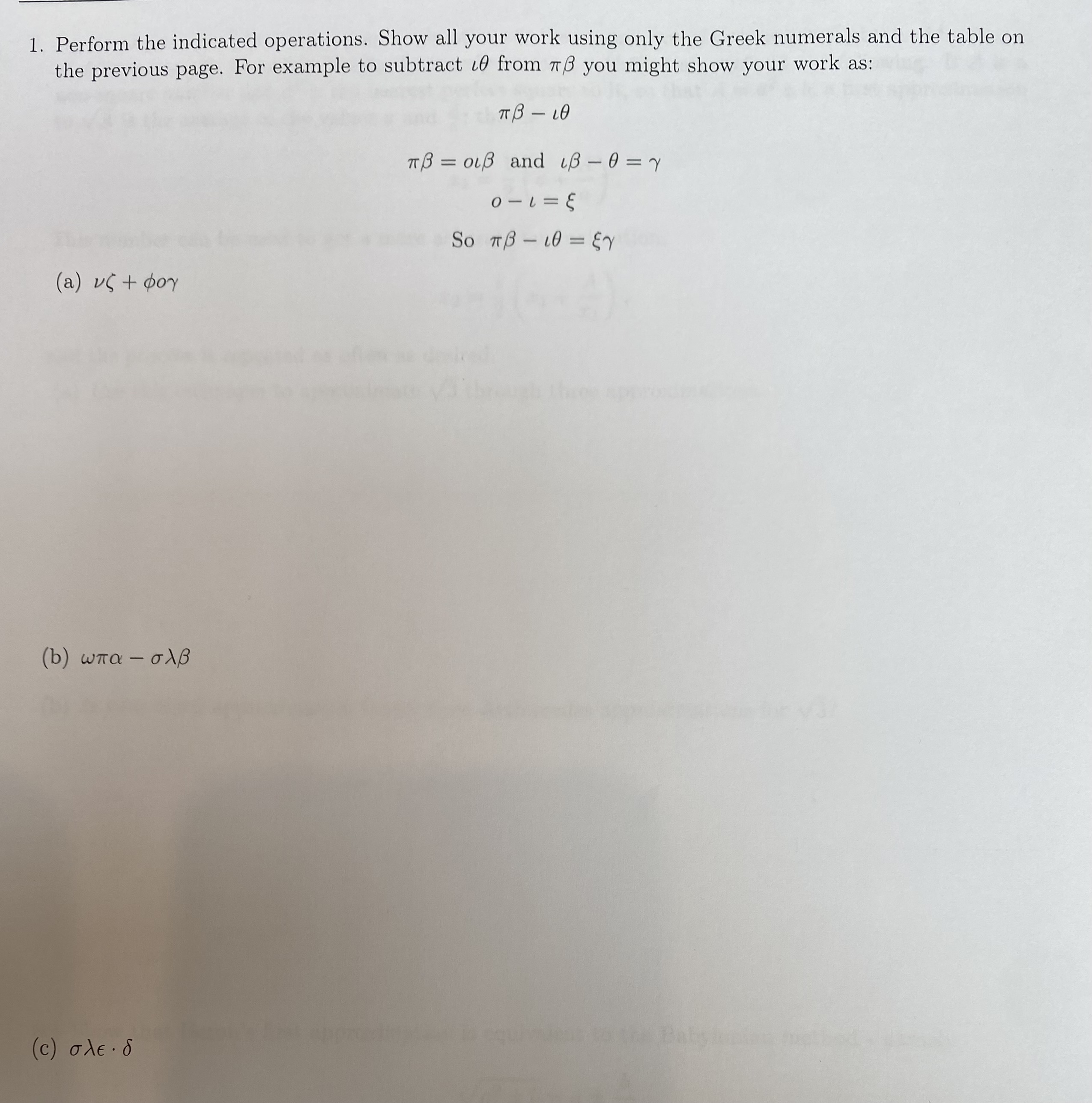 The Greek Alphabetic Numeral SystemPerform the | Chegg.com